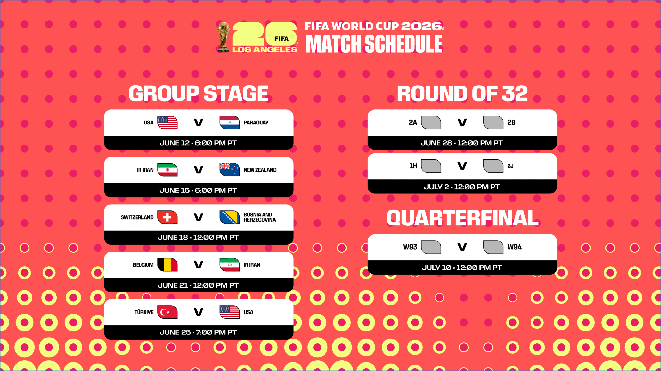 FIFA WORLD CUP 2026™ MATCH SCHEDULE NOW COMPLETE FOR LOS ANGELES ...